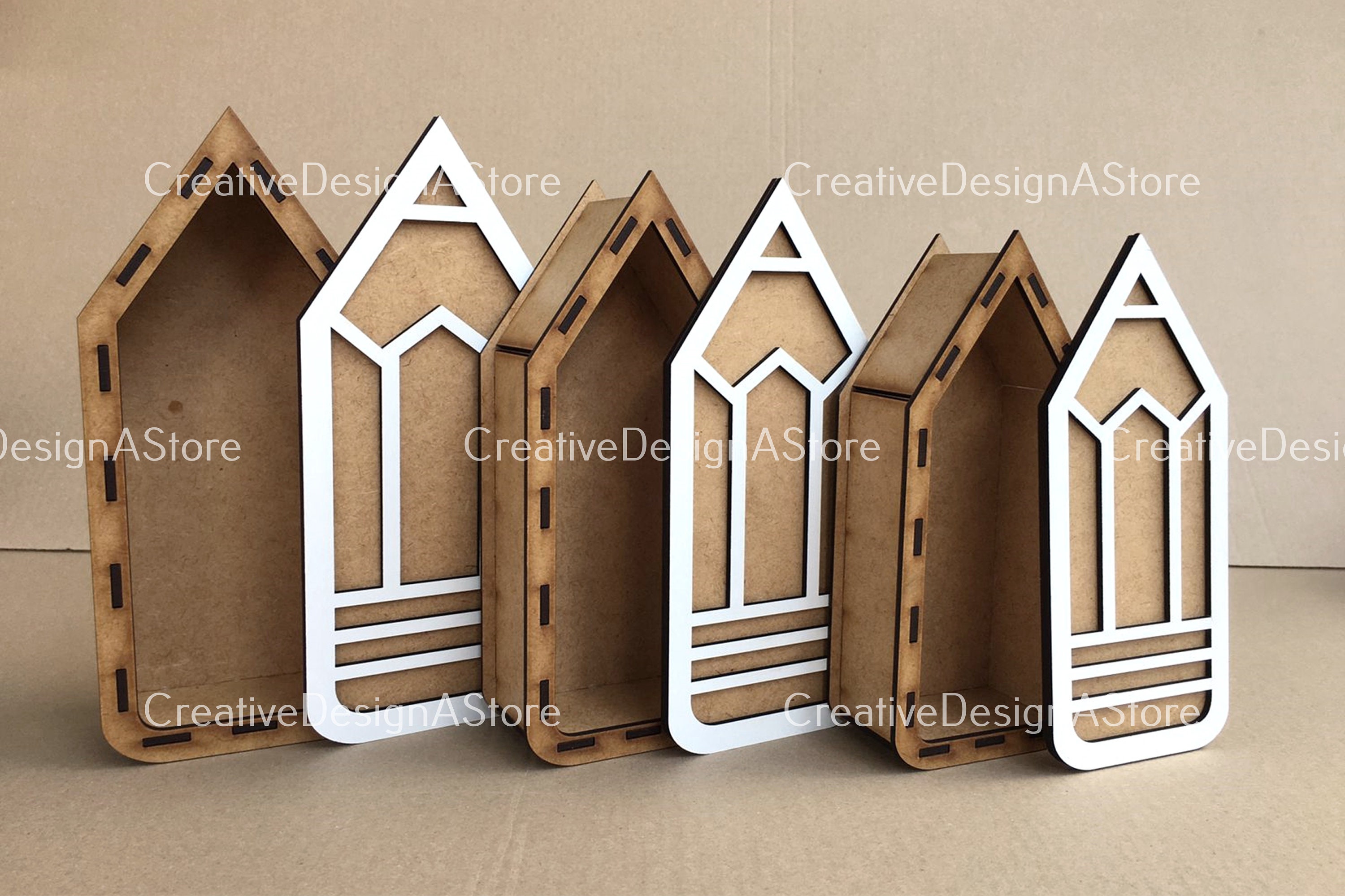 Pencil Box With Lid Laser Cut File SVG Template DXF With 1 Design in 4 ...