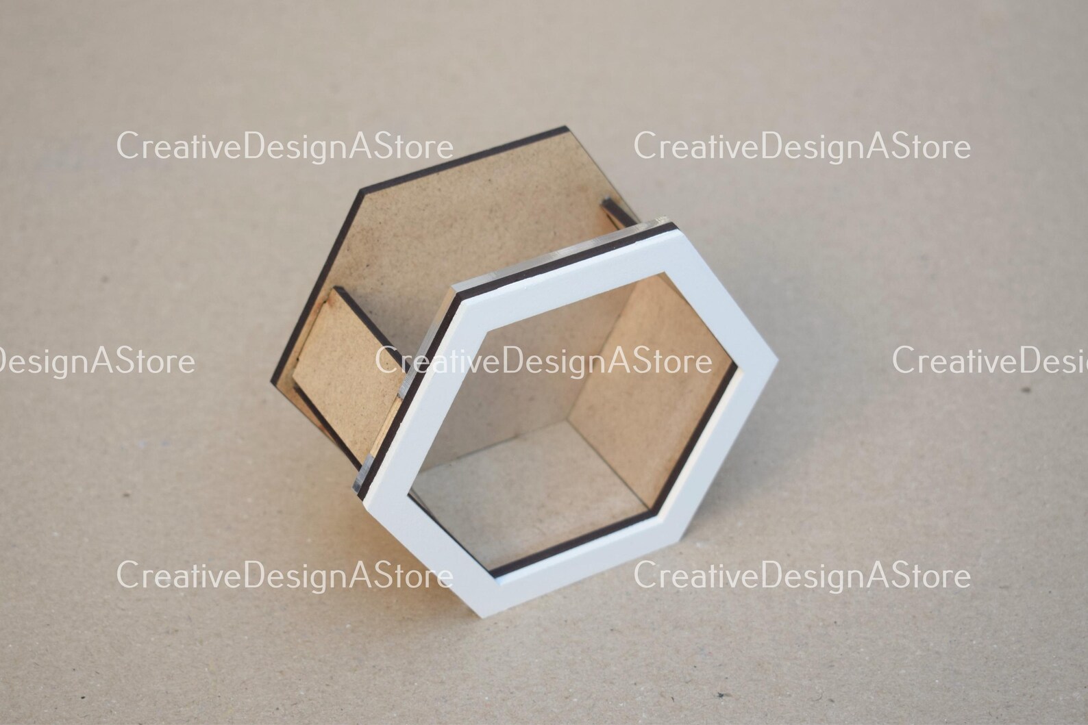 Hexagon Bee Hive Gift Box Laser Cut File Template | With Window Design ...
