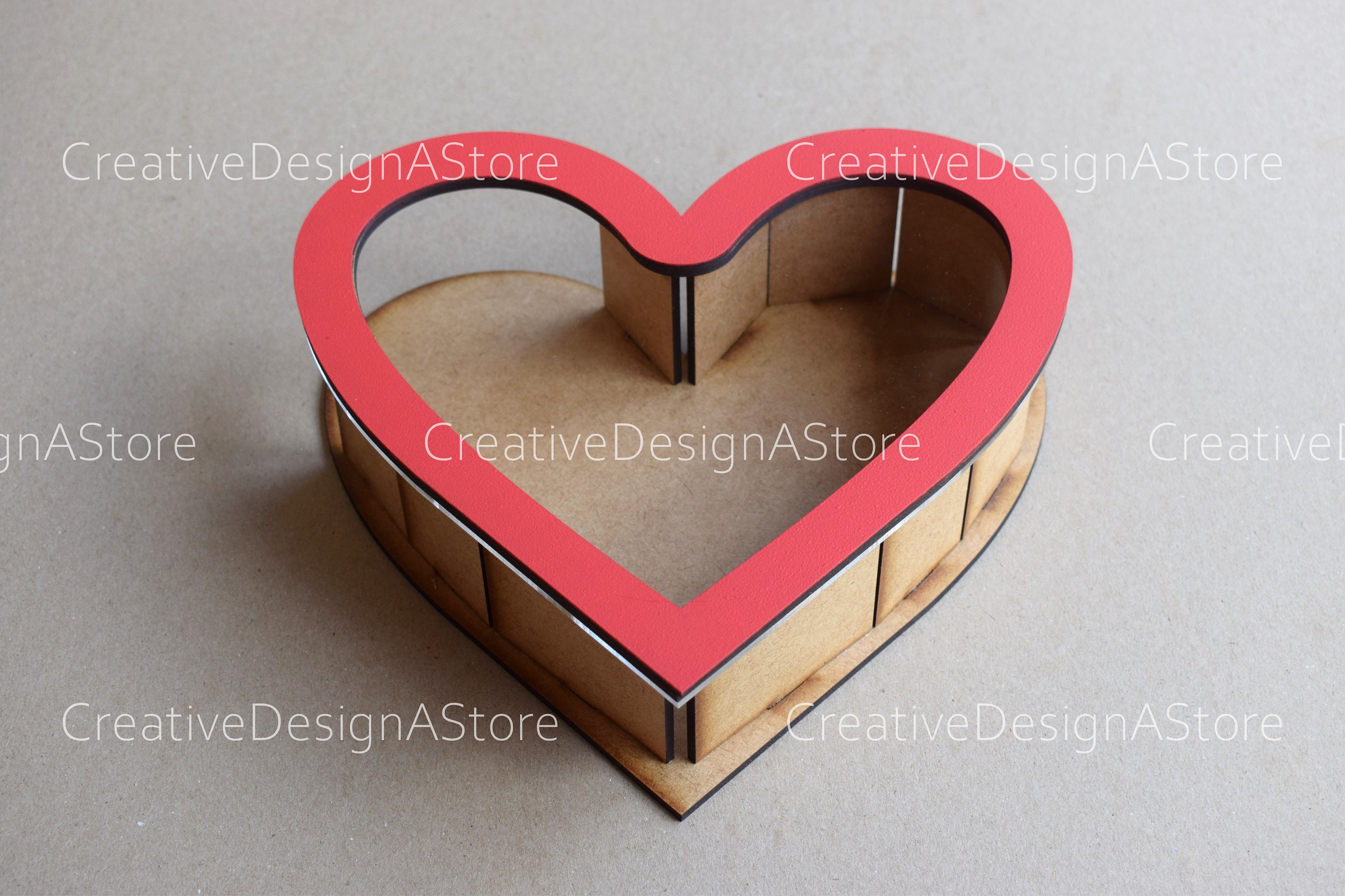 Heart Shaped Standing Gift Box With Opening Digital File Template ...