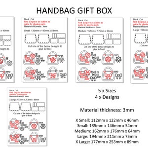 Handbag Gift Box Laser Cut Template DXF File SVG as Birthday Gift or ...