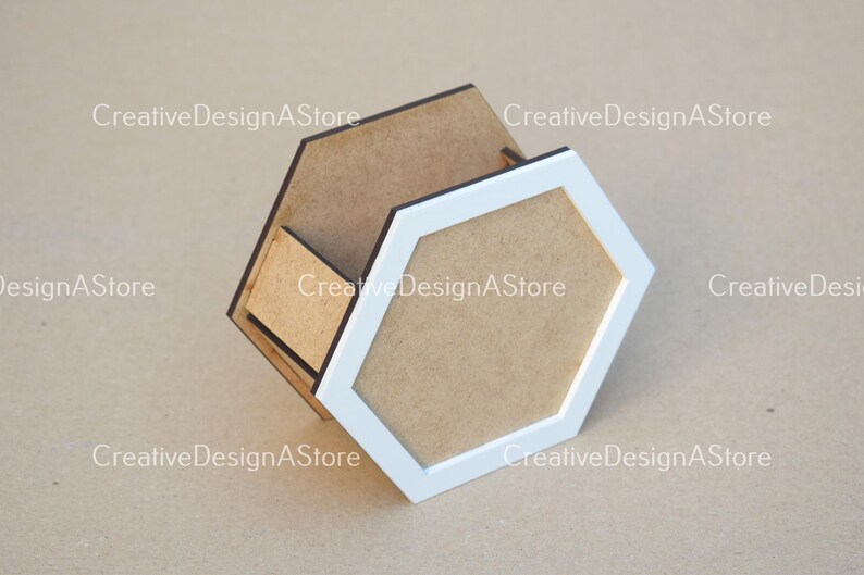 Hexagon Bee Hive Gift Box Laser Cut File Template | With Window Design ...