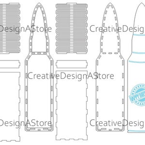 Bullet Gift Box Laser File Template SVG File DXF File With Happy ...