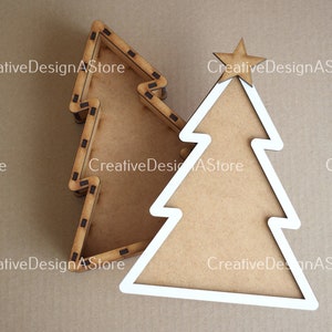 Christmas Tree Gift Box Laser Cut File SVG Template DXF File With 3 ...