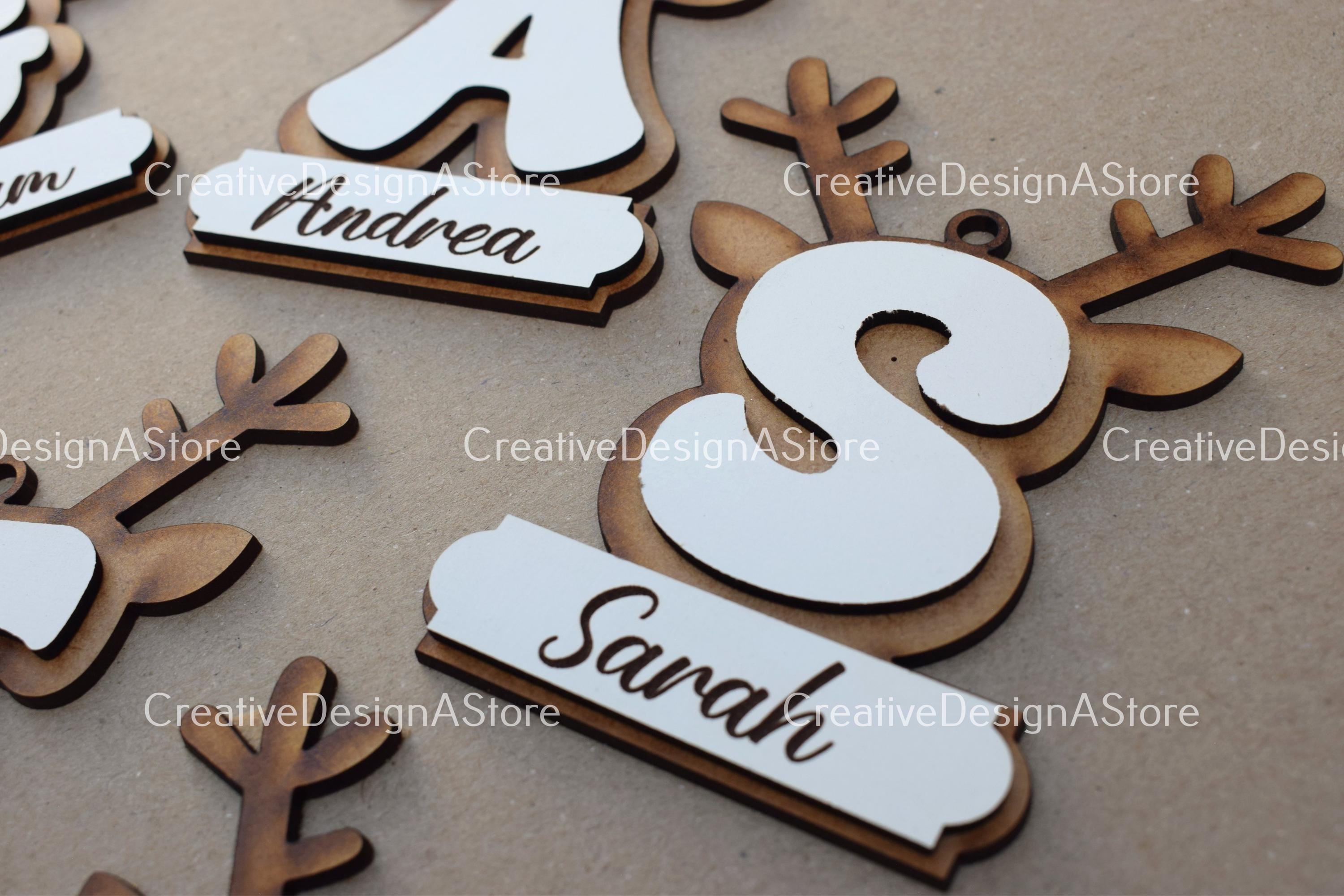 Reindeer Alphabet Letters | Christmas Tree Ornaments | Laser Cut File ...
