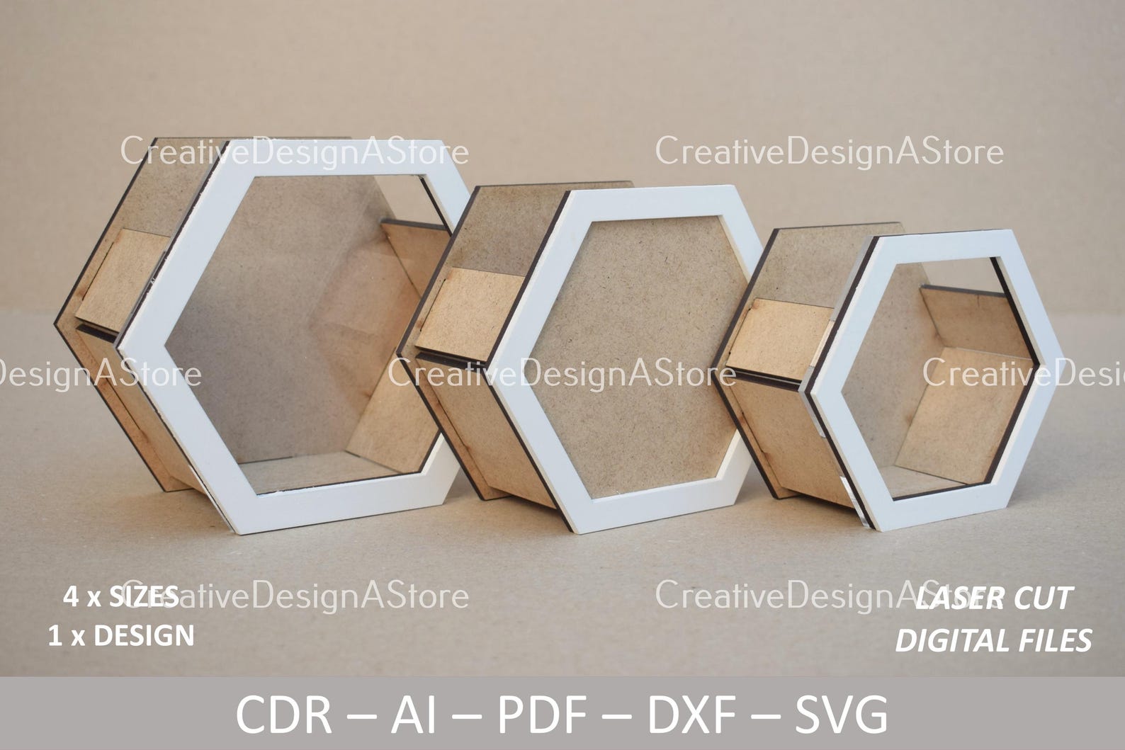 Hexagon Bee Hive Gift Box Laser Cut File Template | With Window Design ...