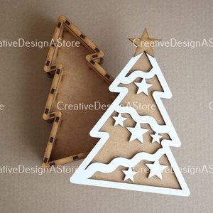 Christmas Tree Gift Box Laser Cut File SVG Template DXF File With 3 ...
