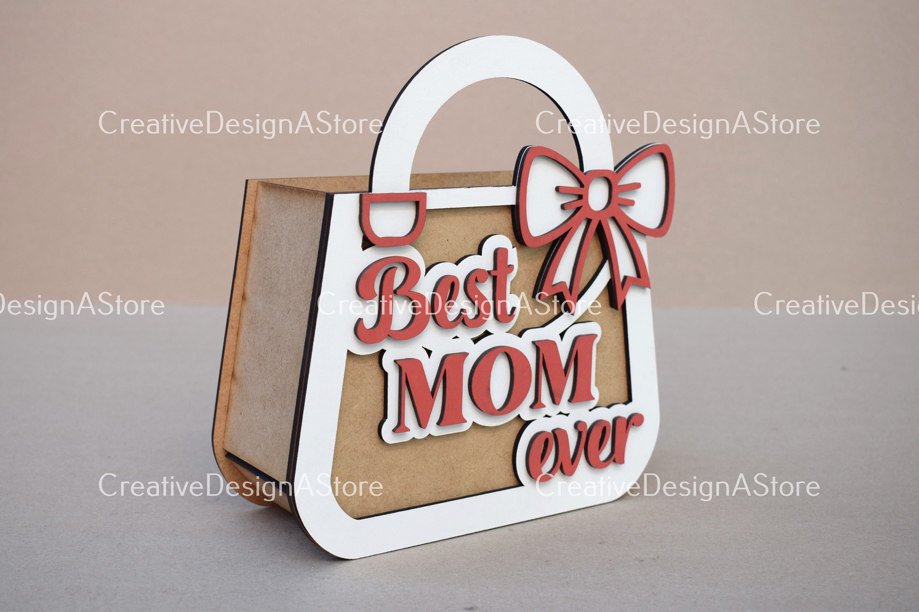 Handbag Gift Box Laser Cut Template DXF File SVG as Birthday Gift or ...
