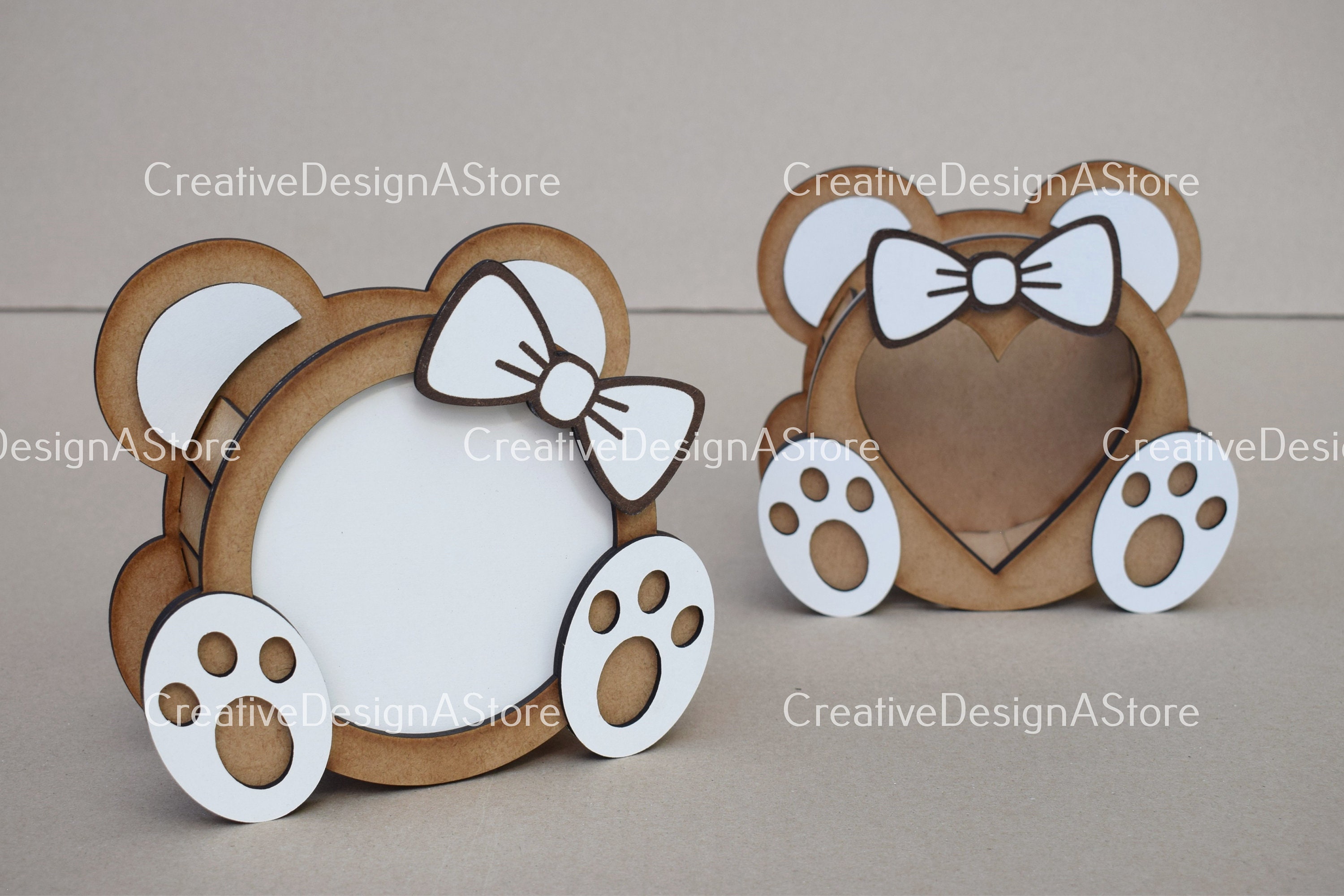 Teddy Gift Box Laser Cut File Template With Window SVG DXF With Heart ...