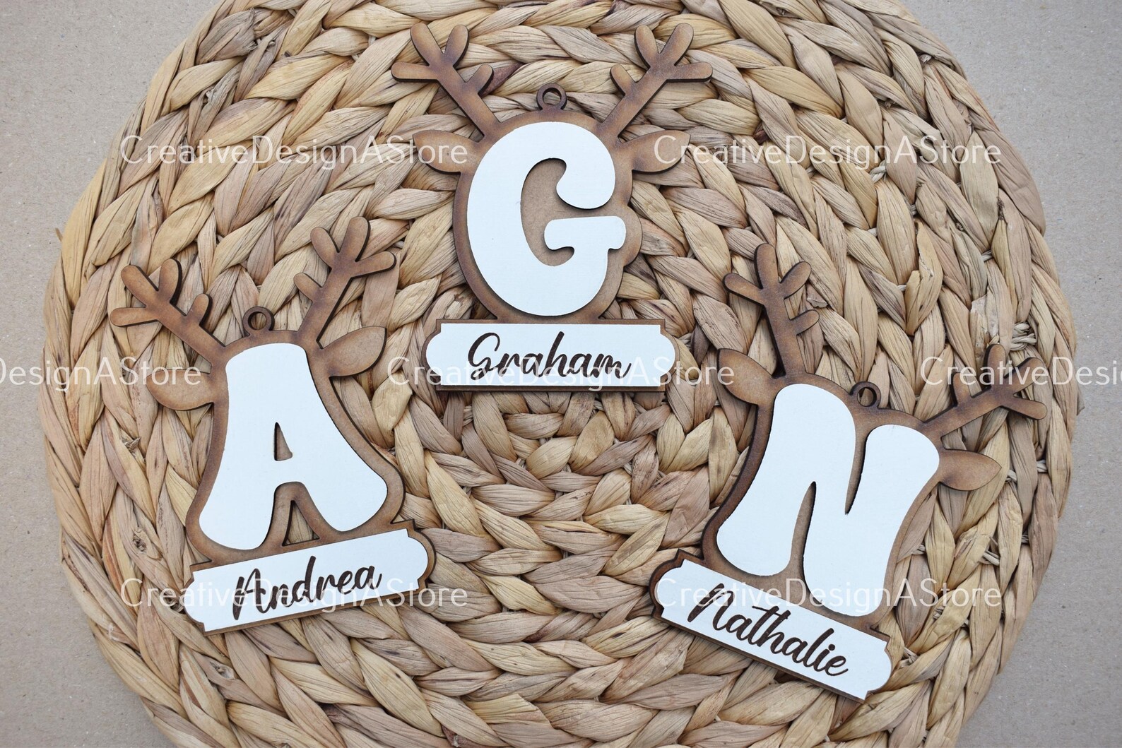 Reindeer Alphabet Letters | Christmas Tree Ornaments | Laser Cut File ...