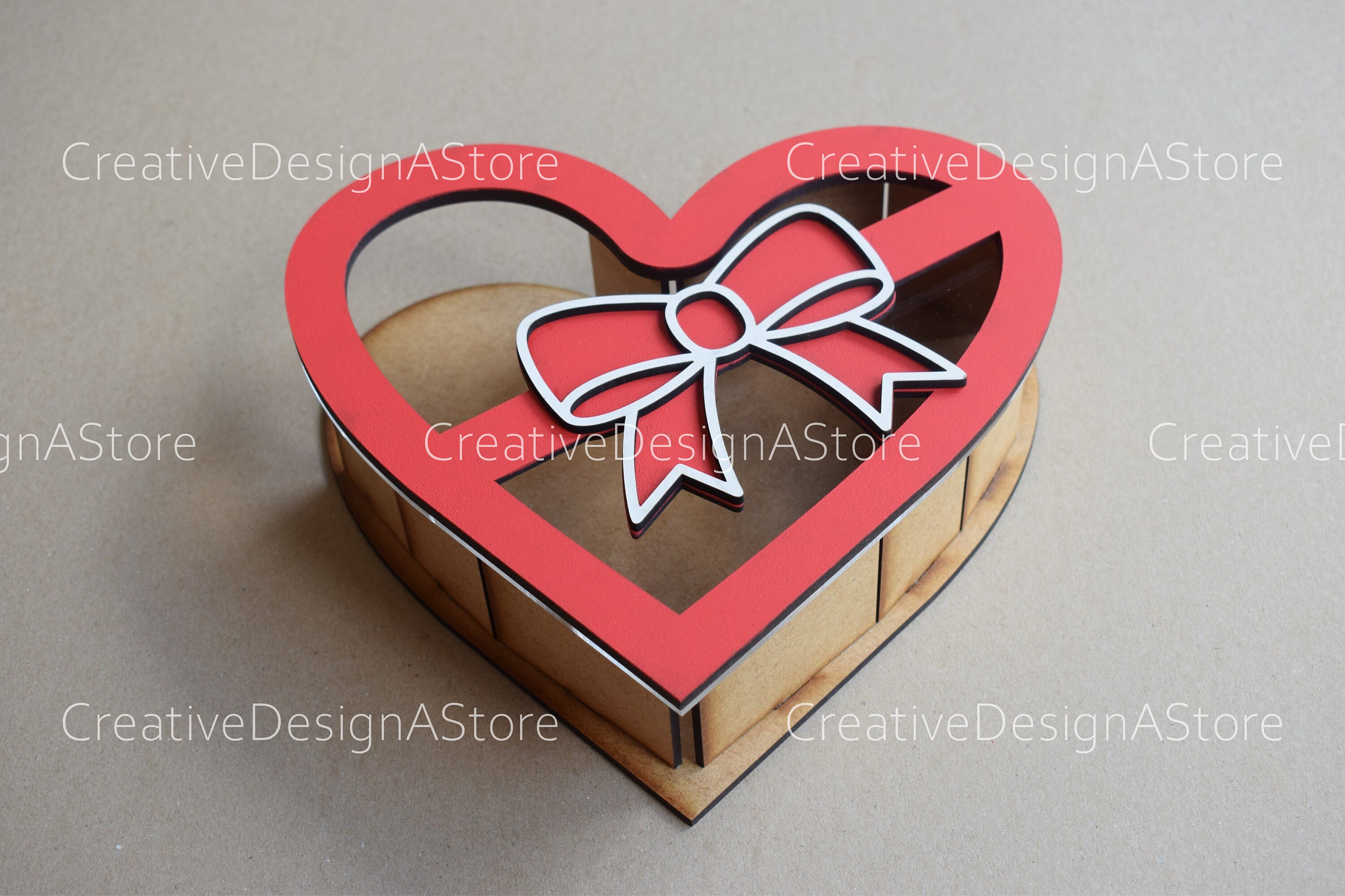 Heart Shaped Standing Gift Box With Opening Digital File Template ...