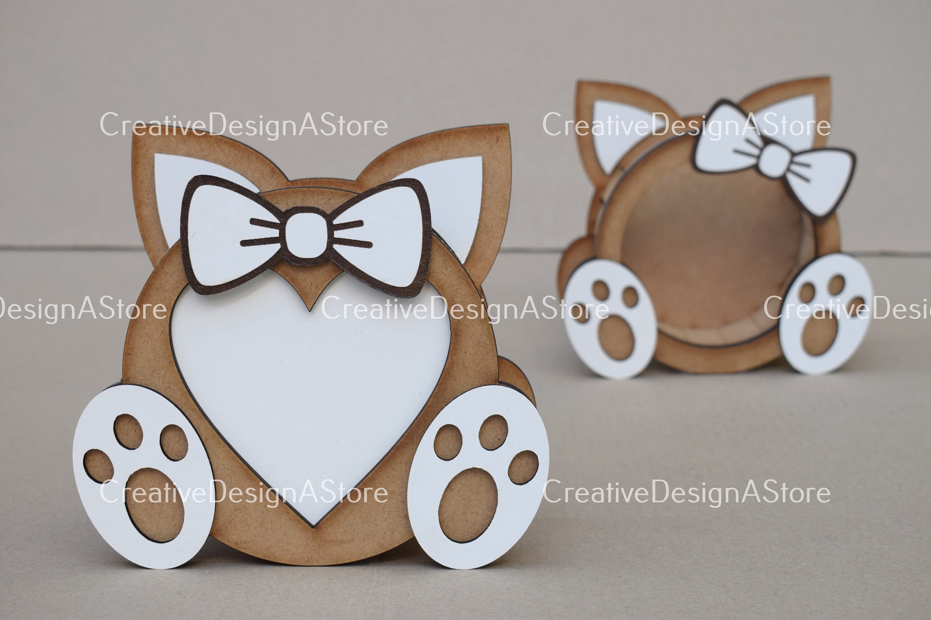 Cat Gift Box Laser Cut File Template With Window SVG DXF File With ...