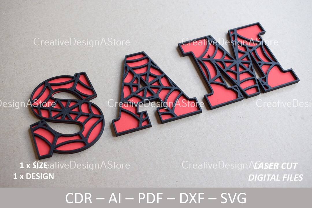 Spider Web Alphabet Laser File Template | SVG Bundle | Halloween ...