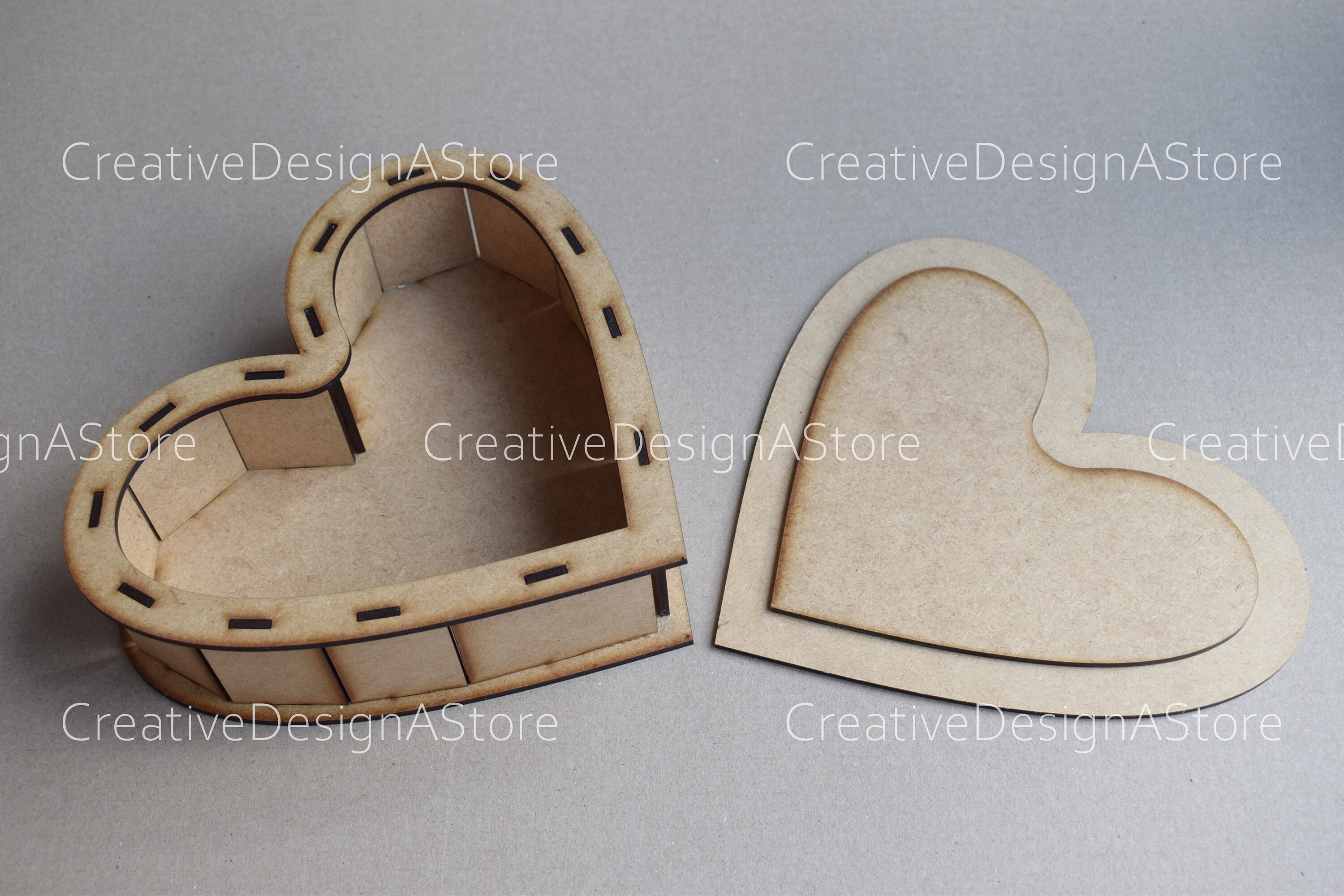 Heart Shaped Box Digital File 20CM Jewelry Laser Cut Box DXF - Etsy