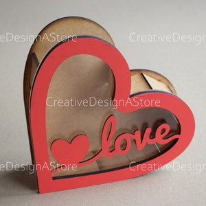 Heart Shaped Standing Gift Box With Opening Digital File Template ...
