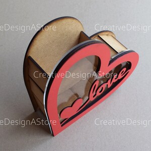 Heart Shaped Standing Gift Box With Opening Digital File Template ...