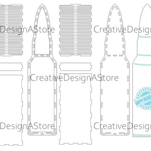 Bullet Gift Box Laser File Template SVG File DXF File With Happy Father ...