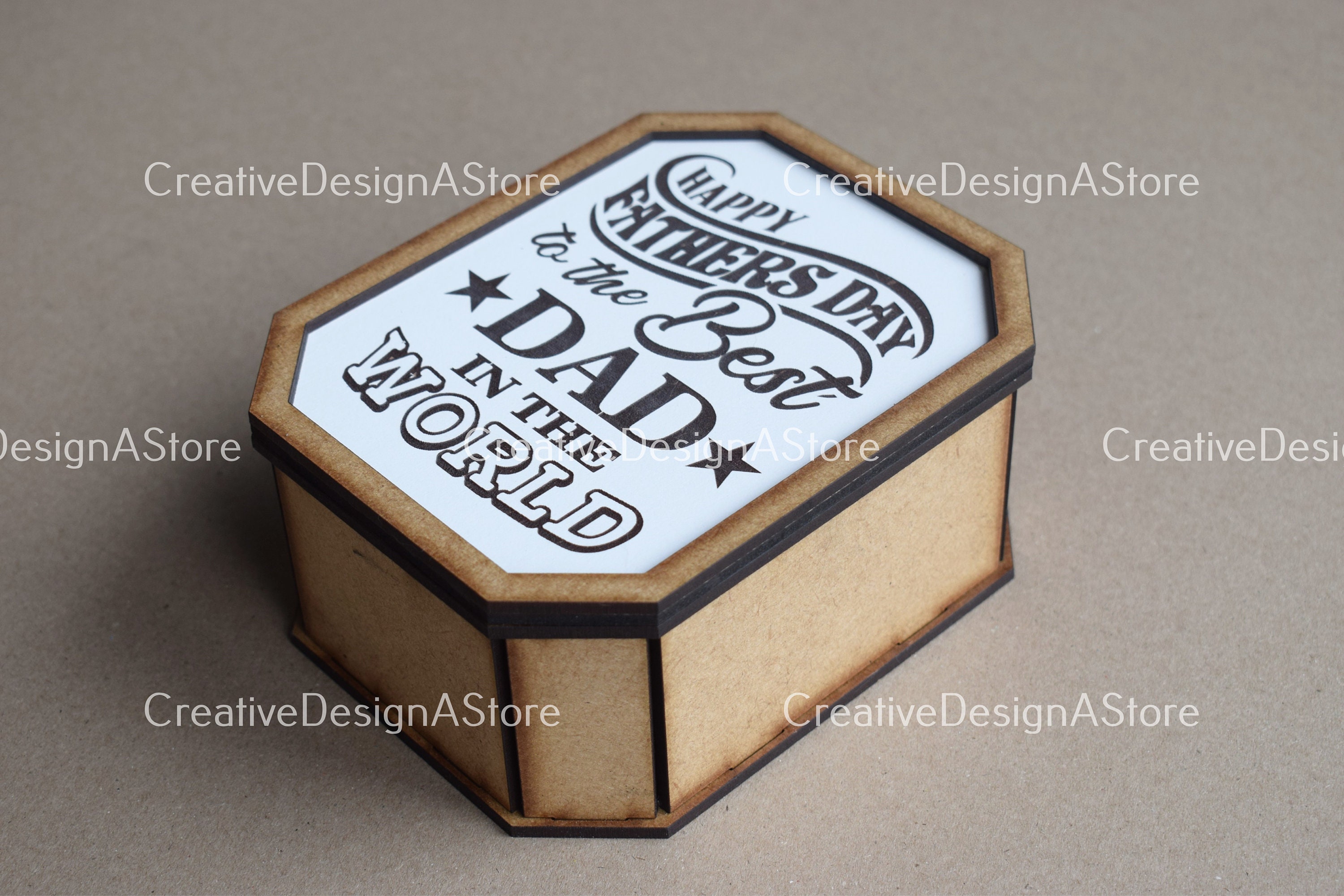 Happy Fathers Day to the Best Dad Gift Box Laser File Template Fathers ...