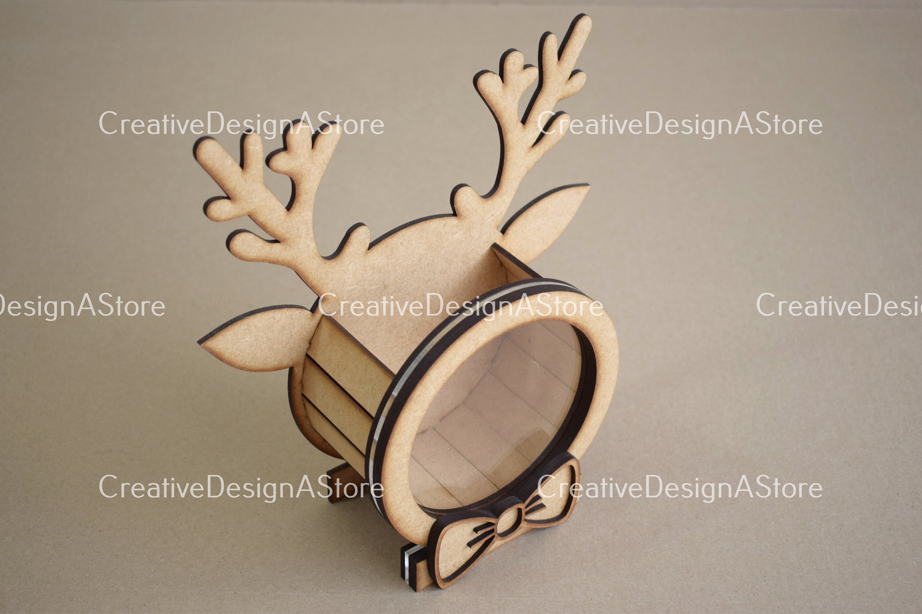 Reindeer Gift Box Laser Cut File Template SVG File DXF With - Etsy UK