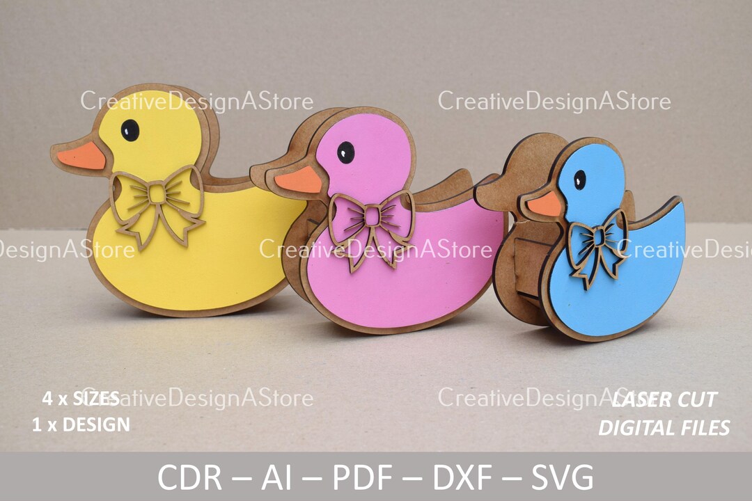 Duck Gift Box Laser Cut File Template | SVG DXF File | for Easter or ...