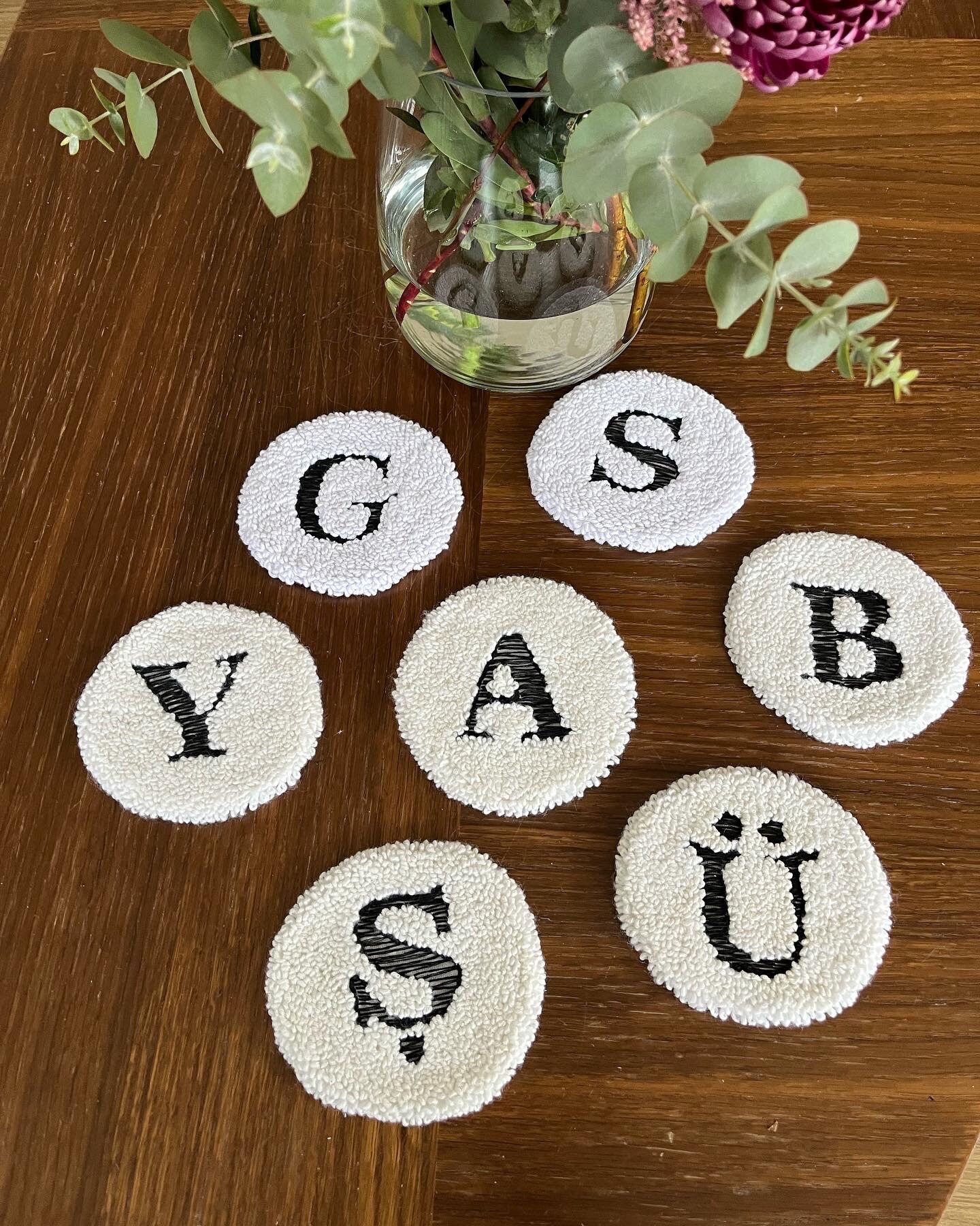 Punchneedle Letter Coaster - Etsy