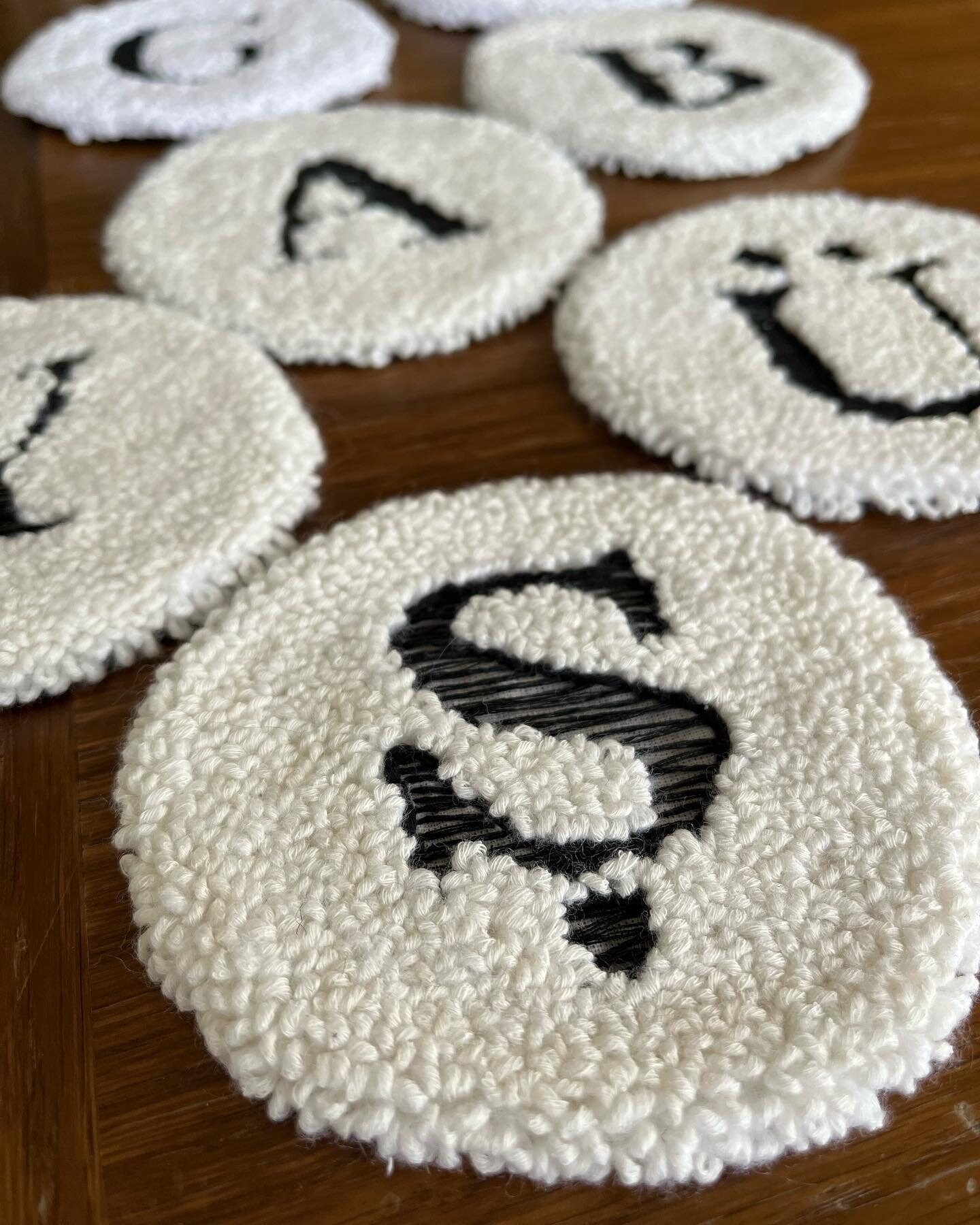 Punchneedle Letter Coaster - Etsy