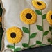Punchneedle Embroidered Pillow Cover With Sunflower Embroidery - Etsy