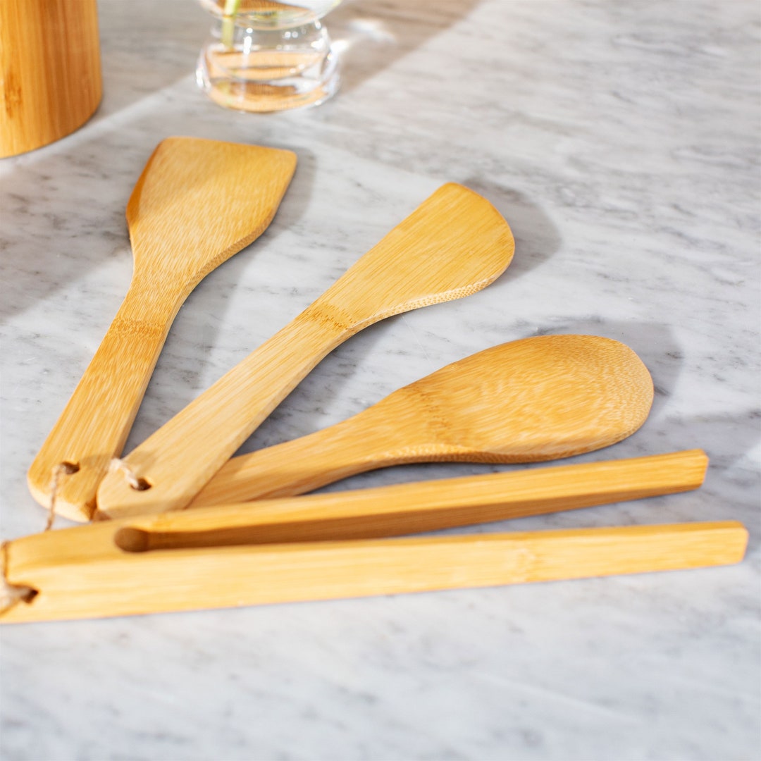 Bamboo Utensils Set | Sustainable Kitchen Tools | Eco-friendly Cutlery ...