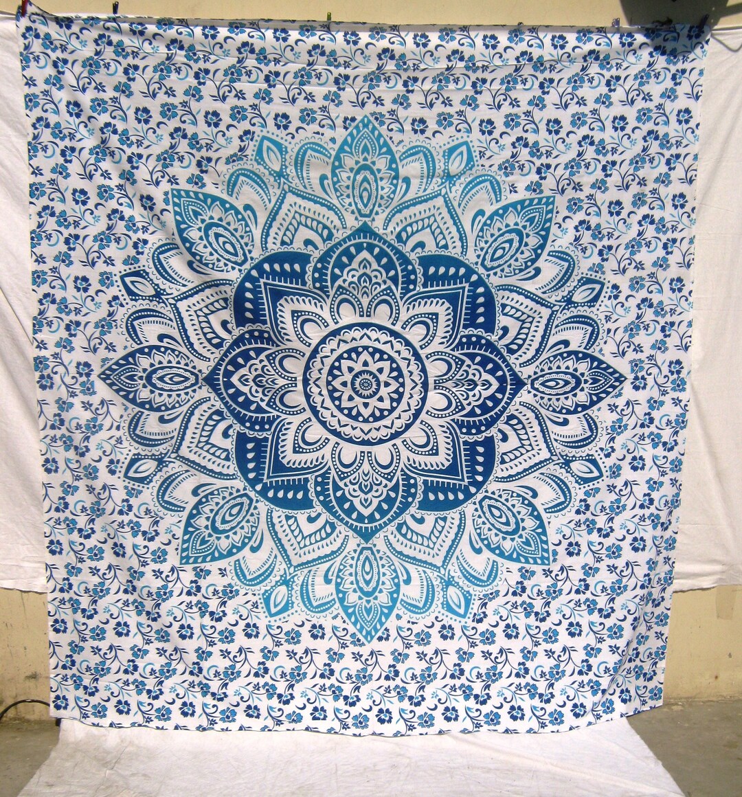 Tapestry Lotus Mandala Indian Delux Mandala Tapestry Twin Size Indian ...
