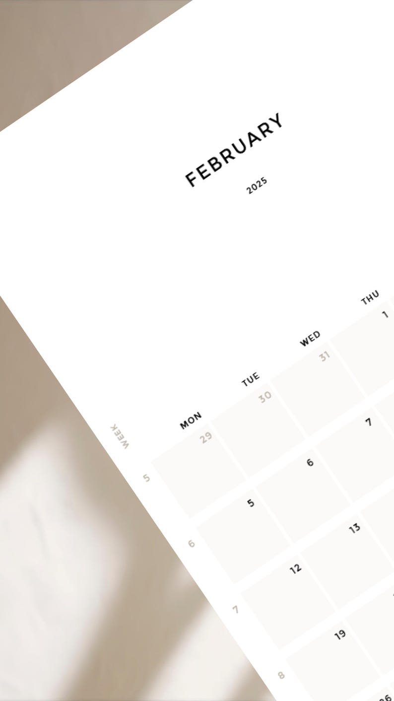 Minimalist Printable Calendar | Daily, Weekly, Monthly PDF Planner ...
