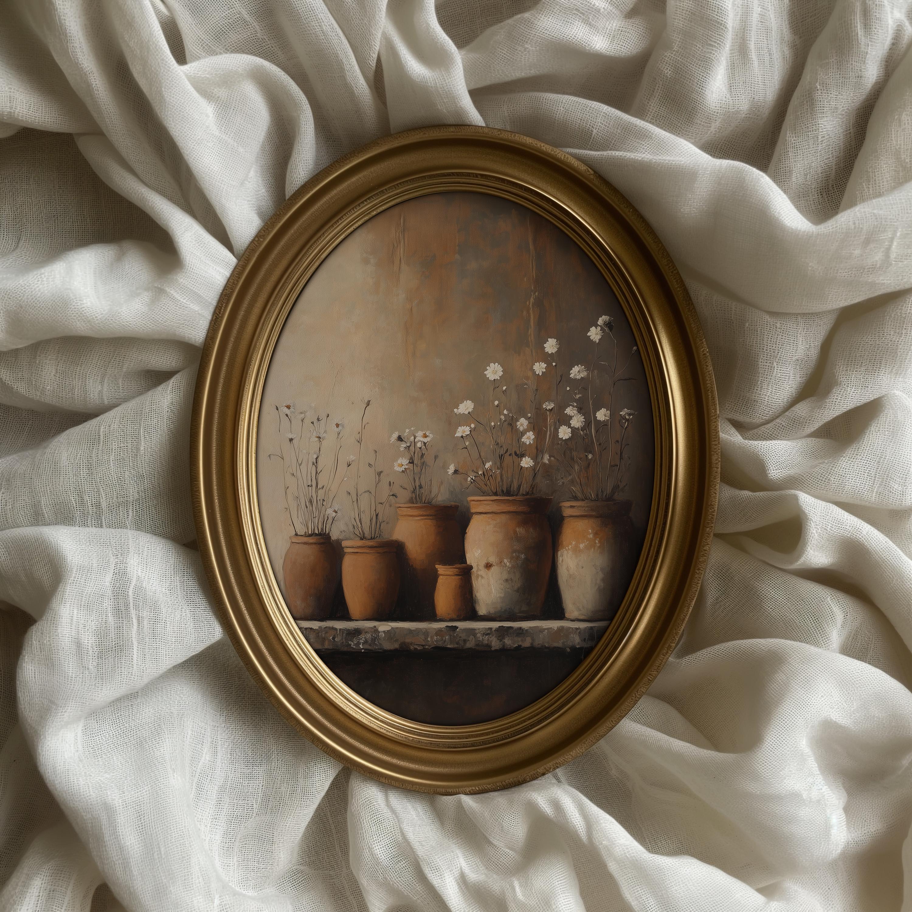 Rustic Clay Pots Still Life Printable Wall Art, Farmhouse Vintage ...