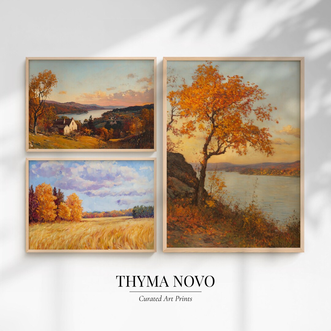 Rustic Printable Autumn Wall Art Set of 3, French Country Decor, Autumn ...