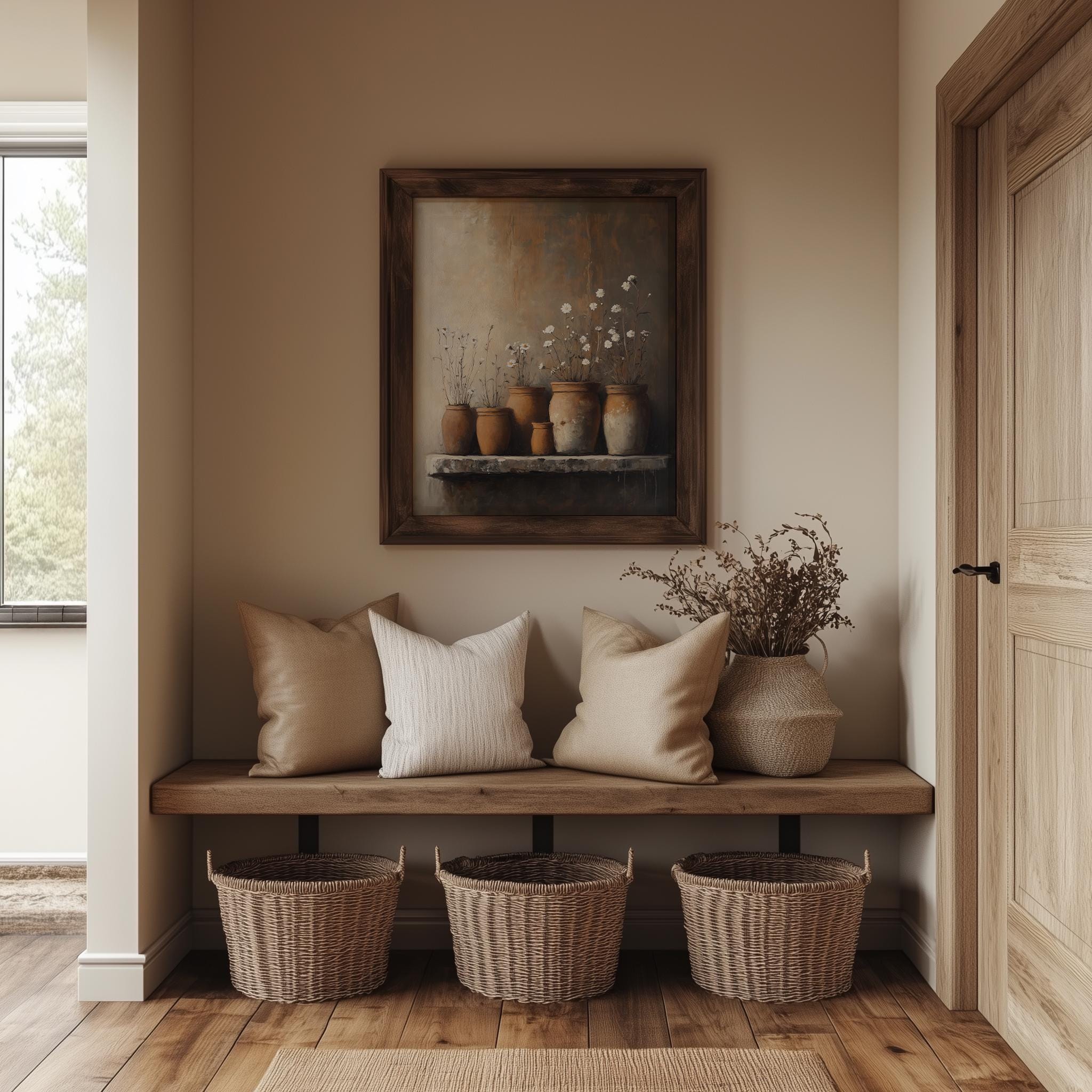 Rustic Clay Pots Still Life Printable Wall Art, Farmhouse Vintage ...