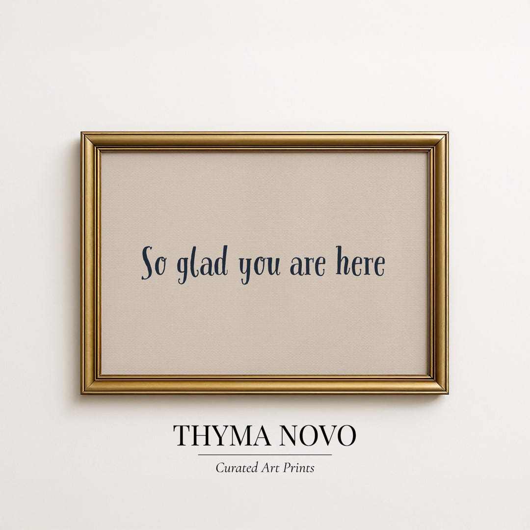 So Glad You're Here - Printable Welcome Sign, Neutral Entryway Art ...