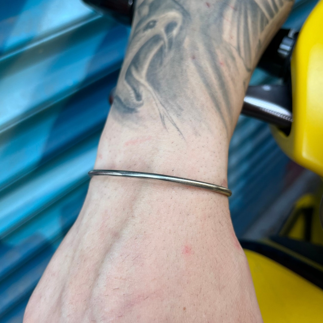 Men's Silver Cuff Bracelet 925 Sterling Silver Bracelet - Etsy