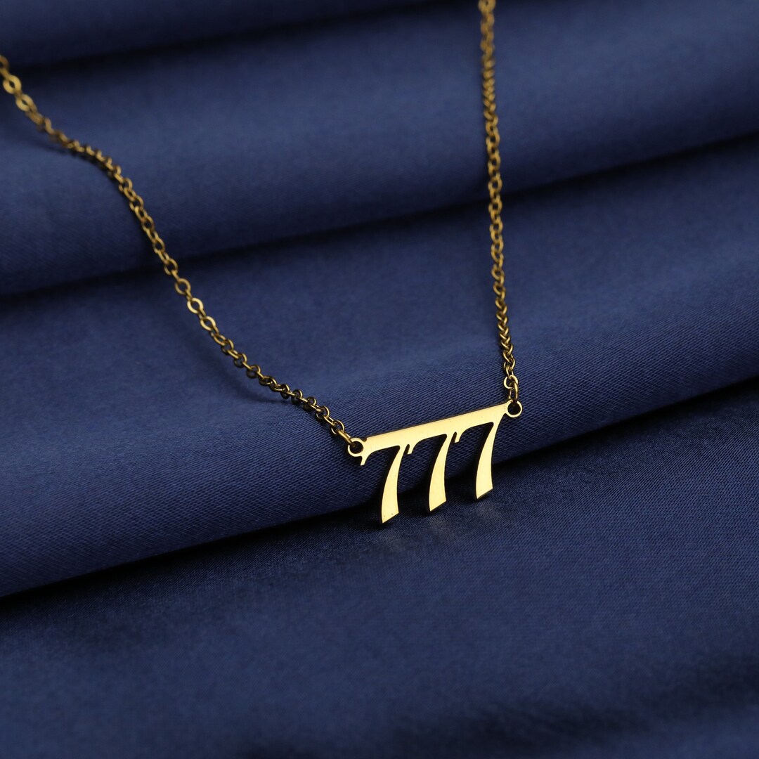 Gold Angel Number Pendant Necklace: Lucky Number Jewelry - Etsy