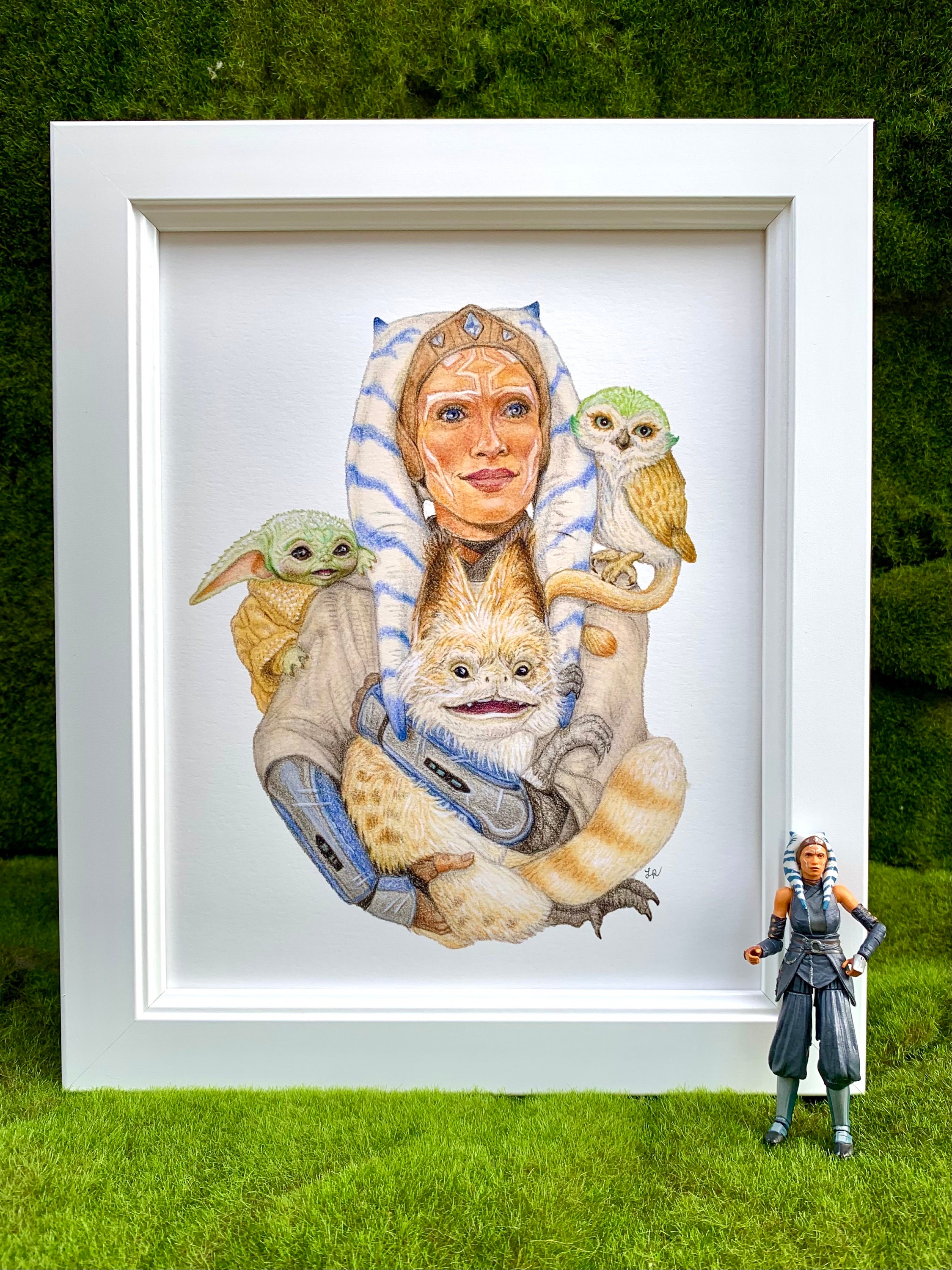 Ahsoka, Murley the Loth-cat, Grogu and Morai 8x10 or 5x7 Art Print ...