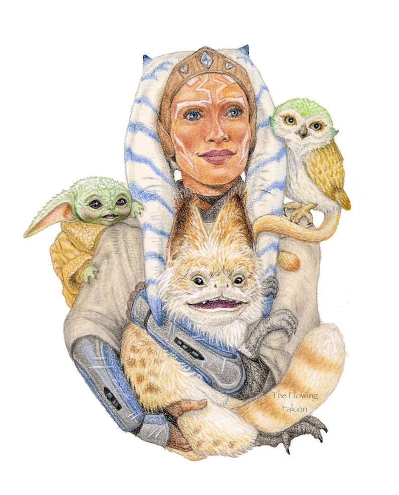 Loth-cat Ahsoka Grogu and Morai 8x10 or 5x7 Art Print Cute - Etsy