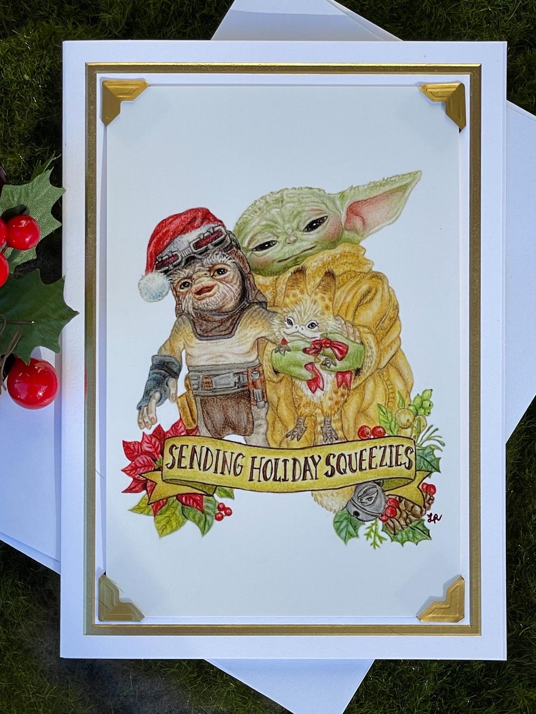Christmas Star Wars Card: Grogu, Babu Frik, Loth-cat Mini Print - Etsy