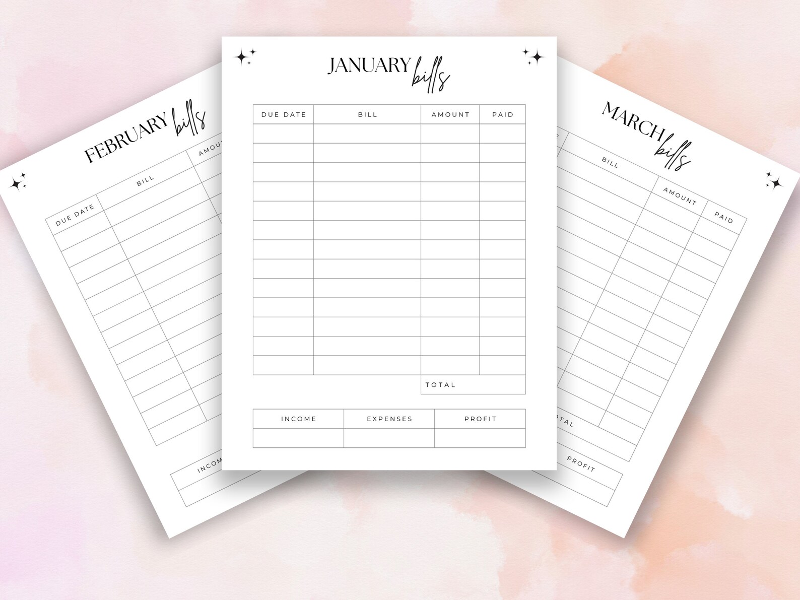 Monthly Bill Tracker, Income and Expense Tracker, Expense Tracker ...