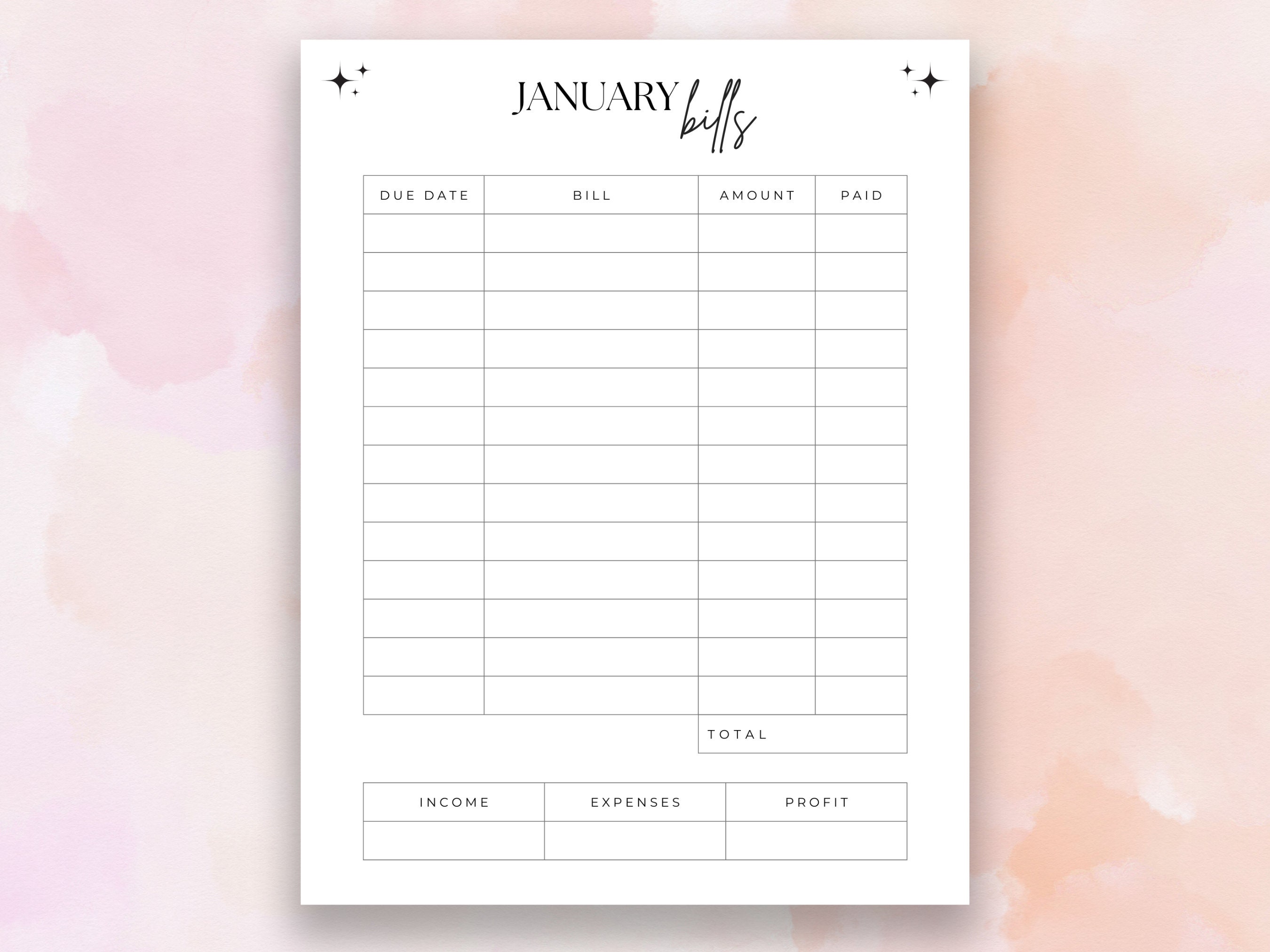 Monthly Bill Tracker, Income and Expense Tracker, Expense Tracker ...