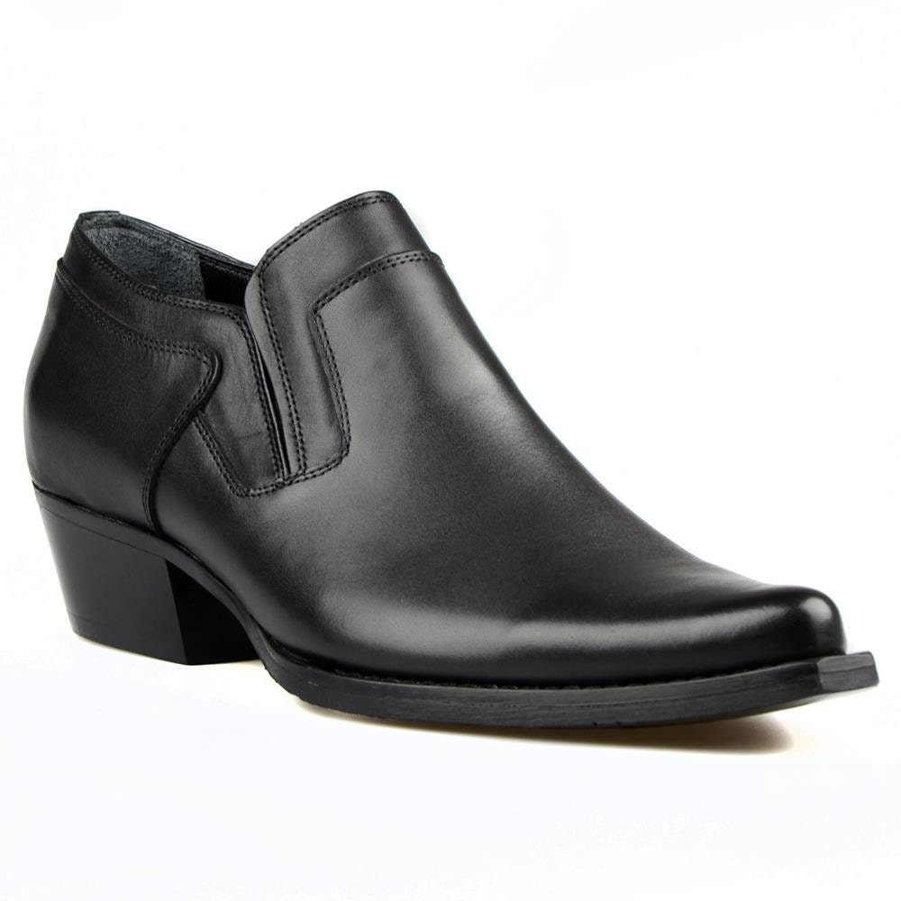 Footcourt- Black Cowboy Shoes for Men Genuine Leather Western Style ...