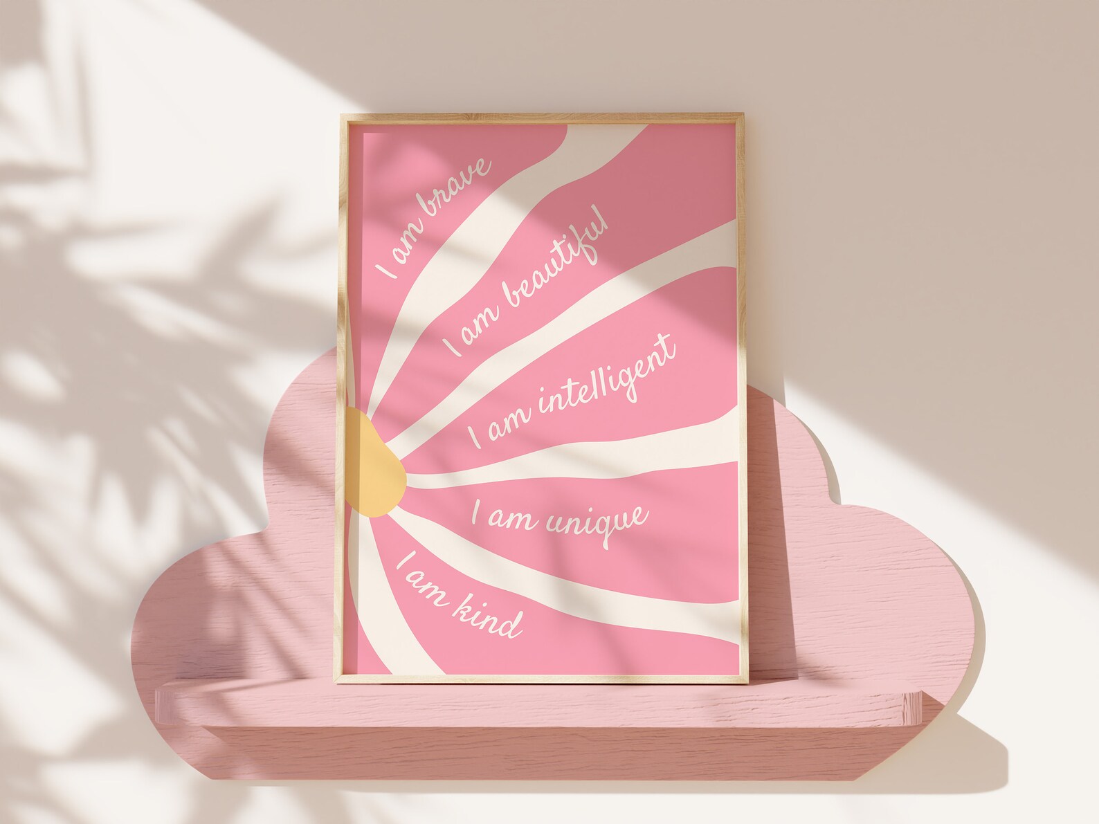 Positive Affirmations Poster Pink Printable Wall Art Digital Download ...