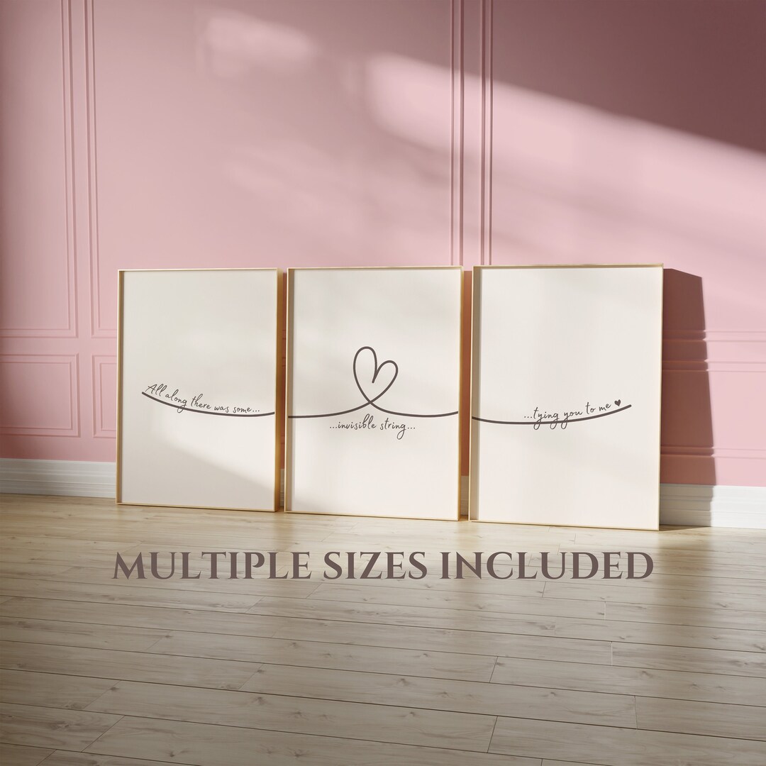 Invisible String Posters Three Prints Printable Wall Art Digital ...