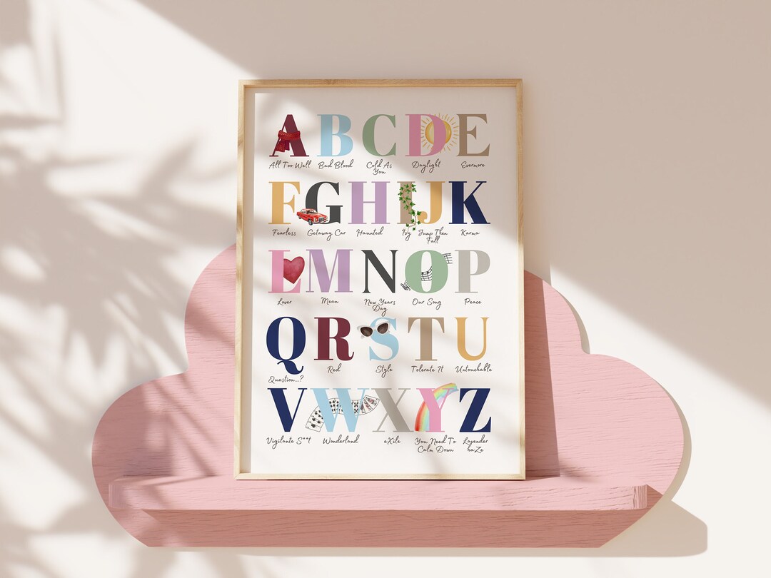 Alphabet Poster Printable Wall Art Digital Download Print at Home ...