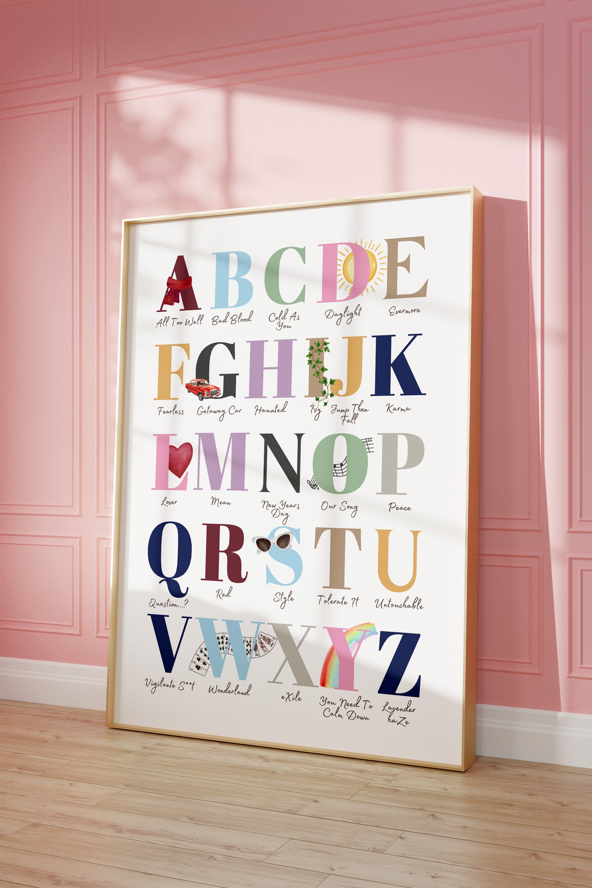 Alphabet Poster Printable Wall Art Digital Download Print at Home ...