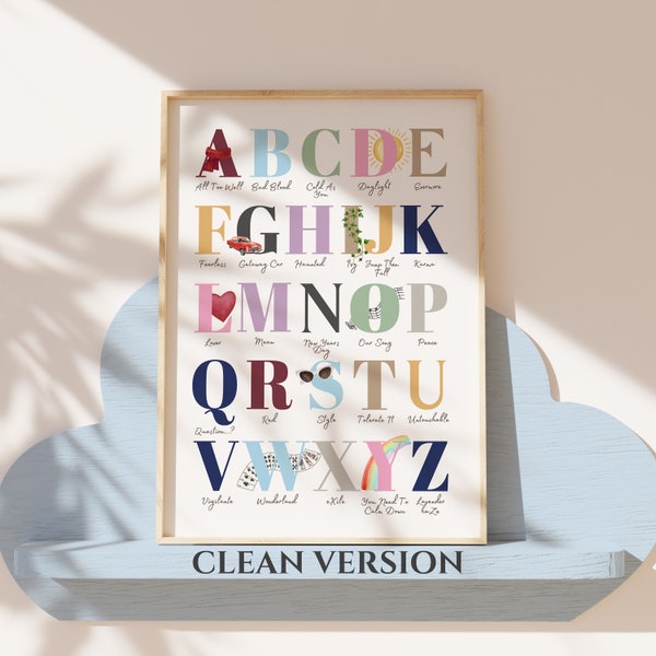 Swiftie Alphabet Download - Etsy