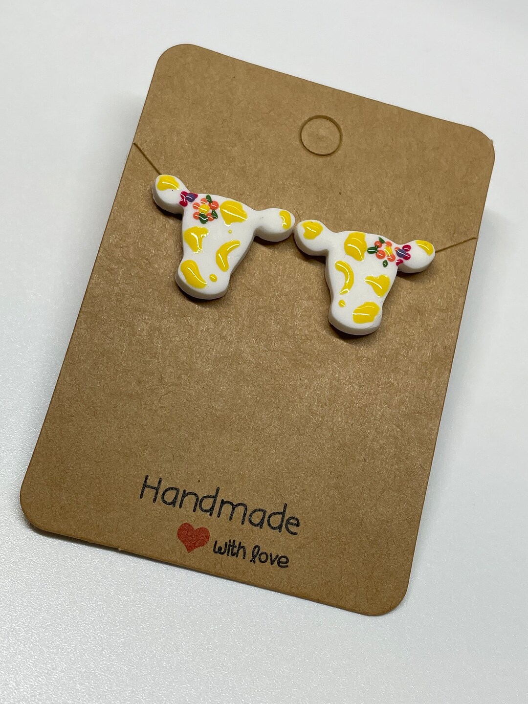 Cow Print Banana Milkshake Handmade Polymer Clay Earrings Milkshake ...
