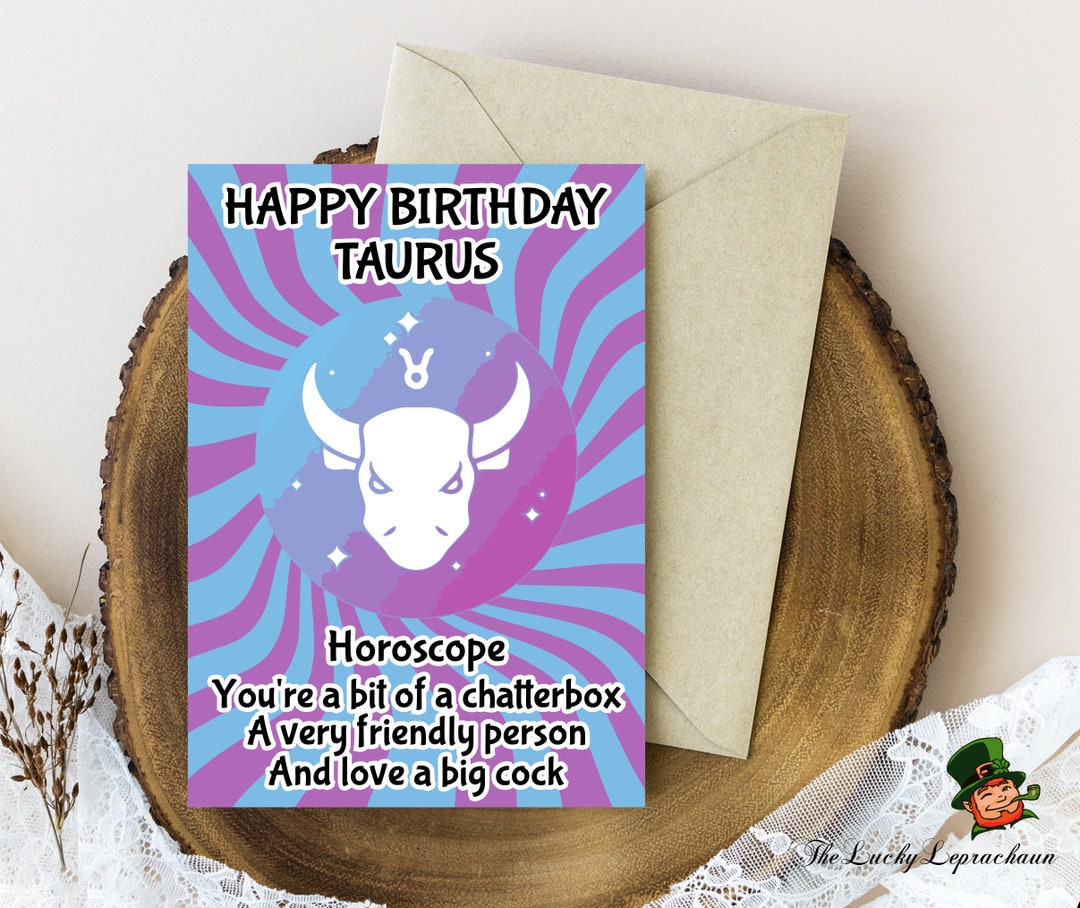Taurus Card, Funny Birthday Card, Card for Him Her, Old Age Card ...
