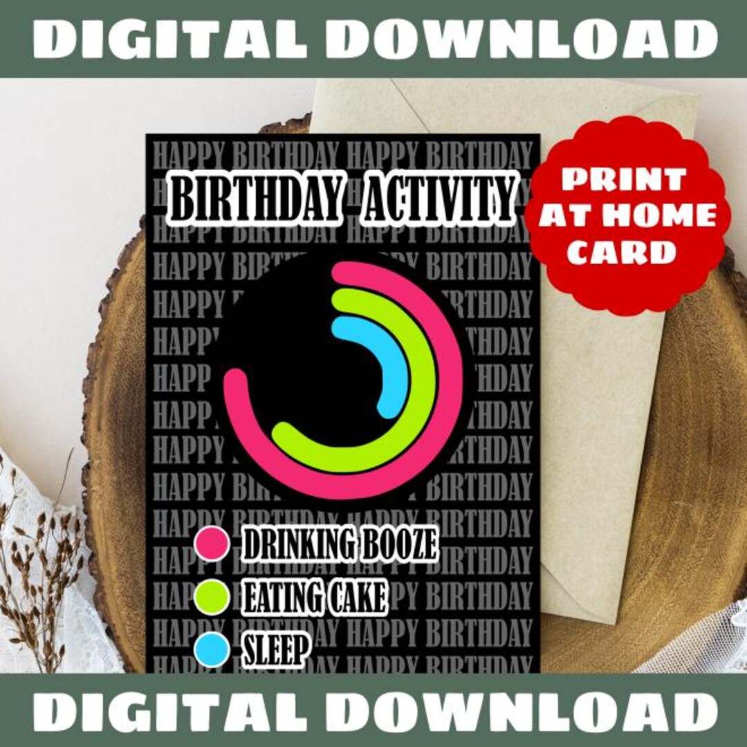 IPhone Activity Birthday Card, Funny Birthday Card, Digital Download ...