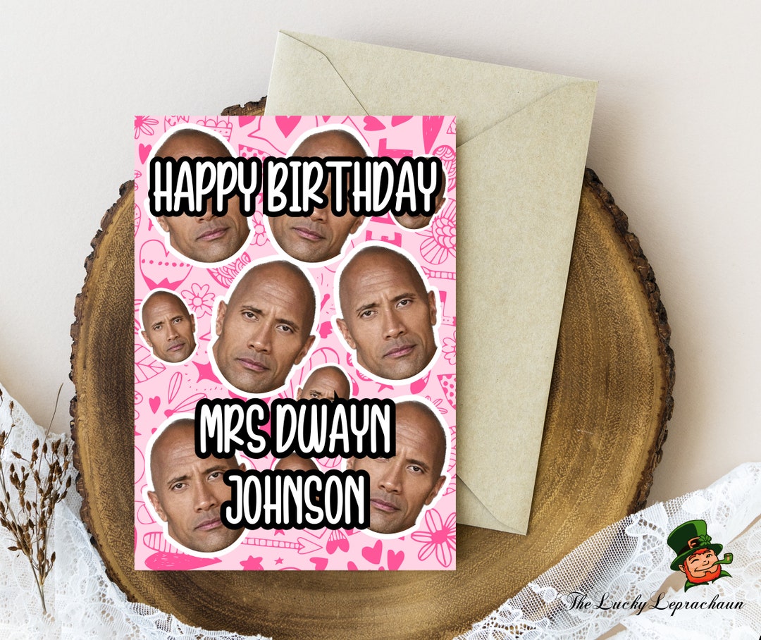 Dwayne Johnson Birthday Card, Funny Birthday Card, - Etsy